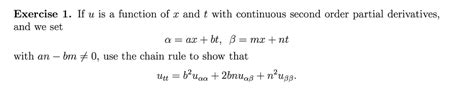 Solved Exercise If U Is A Function Of R And T With Chegg