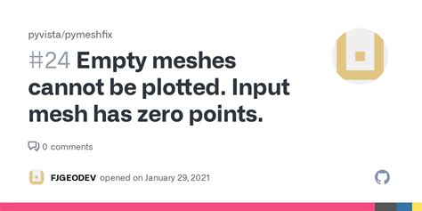 Empty Meshes Cannot Be Plotted Input Mesh Has Zero Points Issue 24