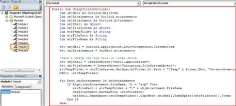How To Unzip The Zip Attachments Directly In Outlook Via Vba