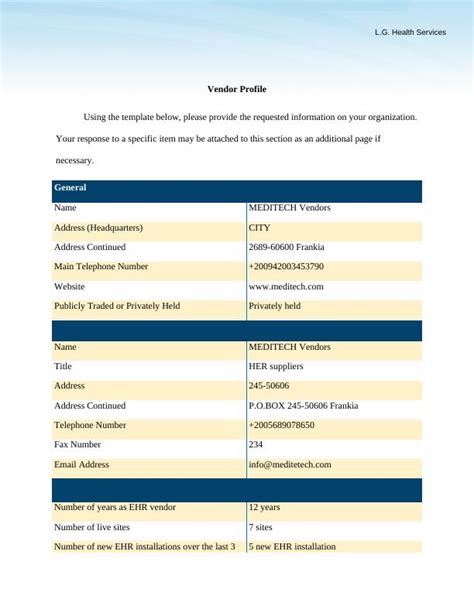 Ehr Vendor Response L G Health Services Rfp Implementation