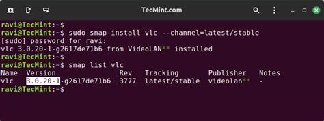 how to install specific package versions with snap on linux