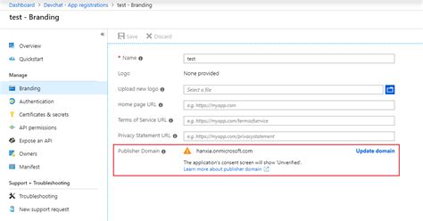 Azure What Is The Significance Of Publisher Domain In AAD App Registration Stack Overflow