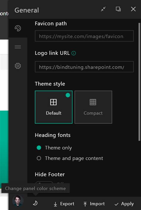 user info bindtuning sharepoint 2019 themes