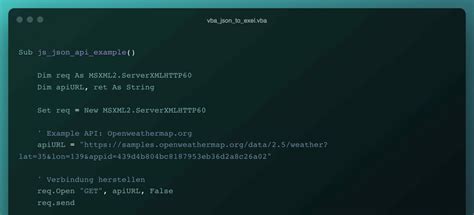 VBA Wie Man JSON Aus Einer API In Excel Importiert Julian Stark