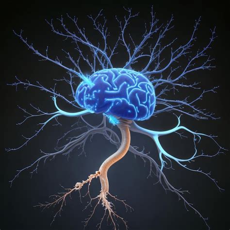 Premium Ai Image 3d Head And Brain Neuron With Lightning Background