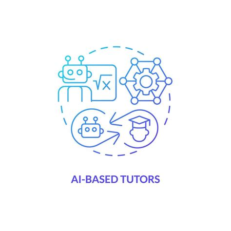 Thin Line Gradient Icon Representing Ai Based Tutors Isolated Vector