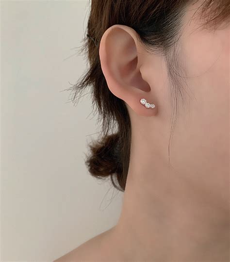 圓形排列鋯石耳環 Le Ciaoo