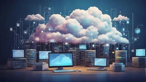 Premium Ai Image Cloud Storage Communication With Computer Hosting