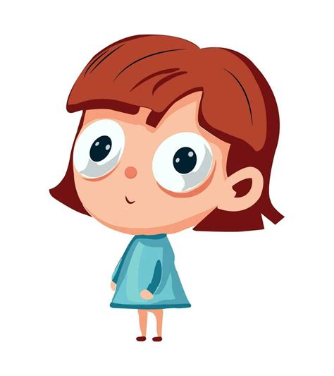 Cartoon Girl With Big Eyes On A White Background 23692836 Vector Art At