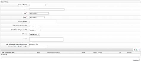 Litigation Information Legalserver Help