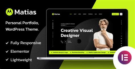 Matias Dark Personal Portfolio Elementor Wordpress Theme Abdullah