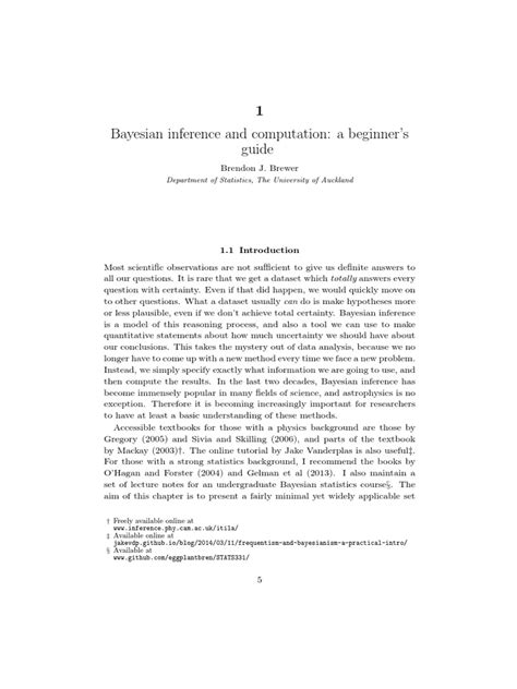 Bayesian Inference And Computation A Beginners Guide Brewer Pdf Statistical Inference