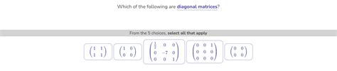 Solved Which Of The Following Are Diagonal Matrices From