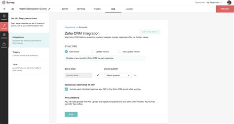 integrate zoho survey with zoho crm online help guide