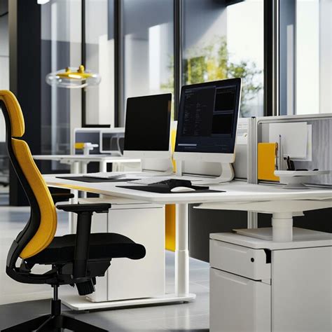 A Modern Office Setup With Ergonomic Furniture Productivity Tools And Efficient Workspace Design