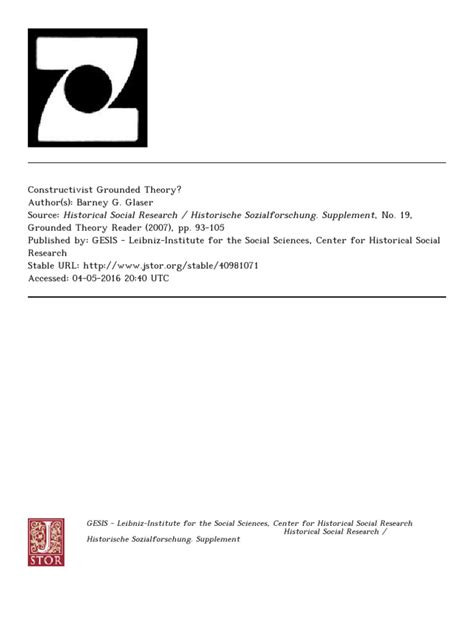 Constructivist Grounded Theory Pdf Reality Methodology