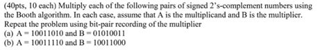 Solved Pts Each Multiply Each Of The Following Pairs Chegg