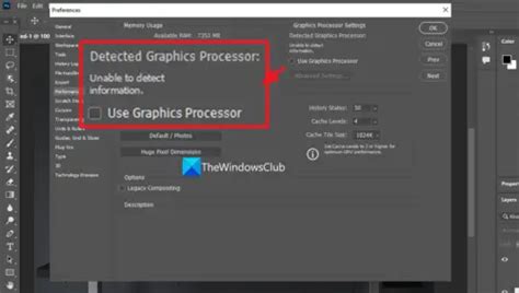 adobe photoshop graphics processor not detected