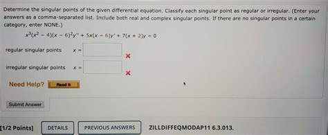 Solved Determine The Singular Points Of The Given Chegg