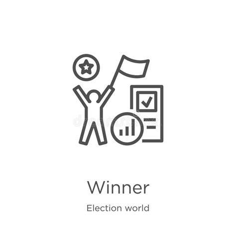 Winner Icon Vector From Election World Collection Thin Line Winner Outline Icon Vector