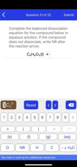 Solved Complete The Balanced Dissociation Equation For The Compound
