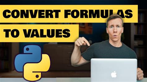 Convert All Excel Formulas Into Values Using Python YouTube