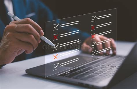 Checklist And Clipboard Task Management Businessman Working On Laptop