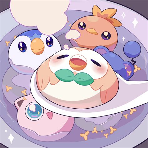 Rowlet Piplup Jigglypuff Torchic And Marill Pokemon Drawn By Gatcha8169 Danbooru