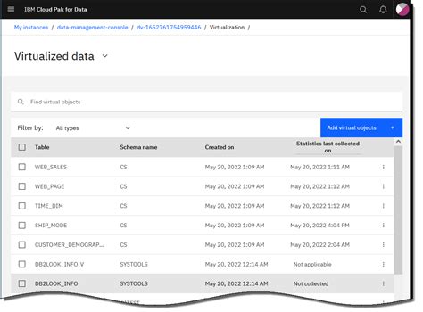 collecting statistics in the ibm cloud pak for data web client in data