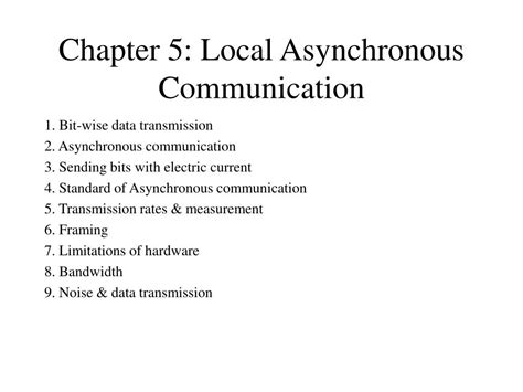 ppt chapter 5 local asynchronous communication powerpoint