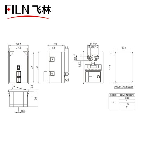 AC Power Socket Receptacle With Rocker Switch Power Cord