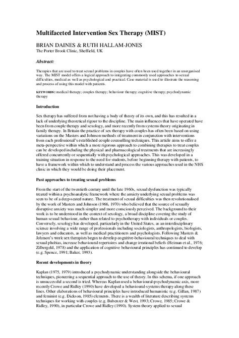 pdf multifaceted intervention sex therapy mist