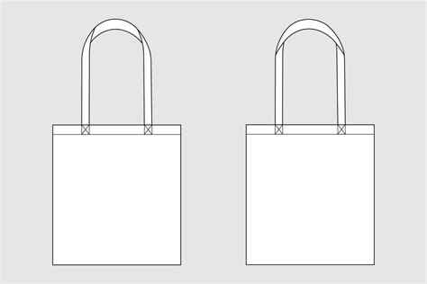 Shopper Bag Vector Template Isolated On White Apparel Models Sketch Set Outline For Fashion