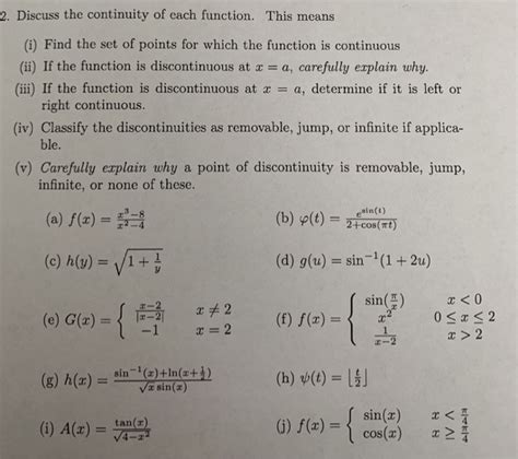Solved Discuss The Continuity Of Each Function This Chegg