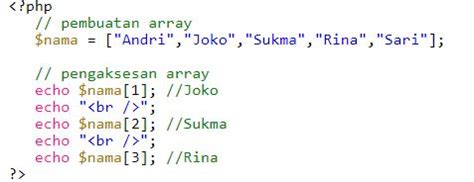 Mengenal Tipe Data Array Dan Cara Penulisan Array Dalam PHP XVI