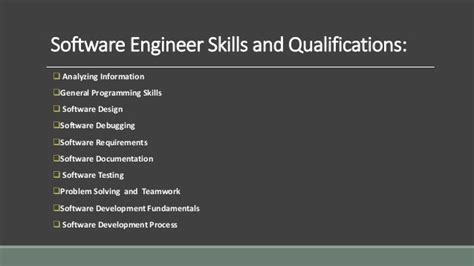 Software Engineer Job Role Benefits Software Engineer Qualifications