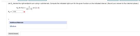 solved let r denote the right endpoint sum using n