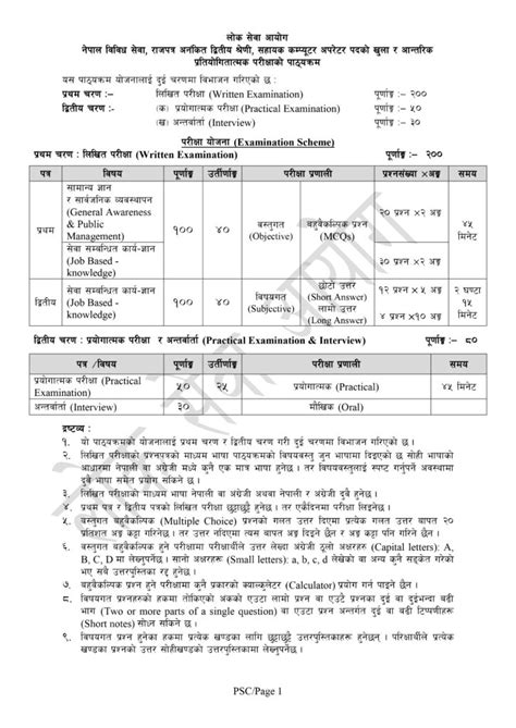 Assistant Computer Operator Syllabus Download Loksewa Aayog 2081 Neptechpal