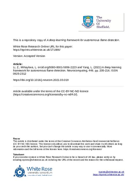 Pdf A Deep Learning Framework For Autonomous Flame Detection