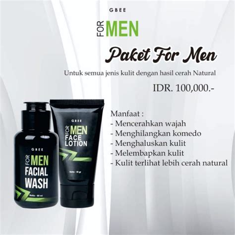 Jual Gbee For Men Skincare Perawatan Kulit Wajah Pria Gbee Glow Beauty Skincare Shopee Indonesia