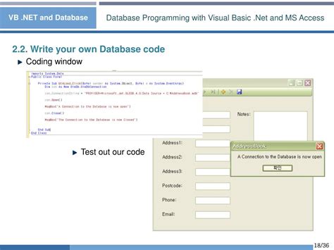 PPT Database Programming With Visual Basic Net And MS Access PowerPoint Presentation ID
