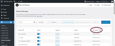 Limit Access To Elements Elementor