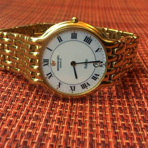 Vintage Raymond Weil Geneva Fidelio Quartz Mens Watch 4802 Gold Electroplated Watchcharts