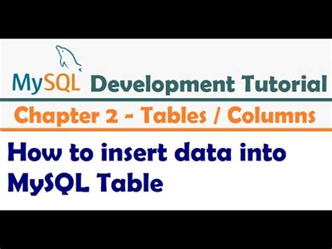 How To Insert Data Into MySQL Table Inserting Data Into Tables MySQL Developer Tutorial