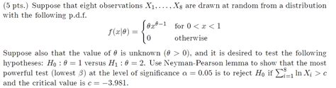 solved 5 pts suppose that eight observations x₁ x§