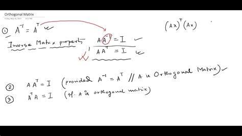Orthogonal Matrices Tutorial 7 Matrix Algebra For Beginners Youtube