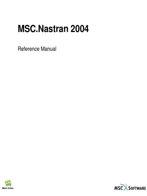 Msc Nastran 2004 Reference Manual Pdf Nonlinear System Simulation