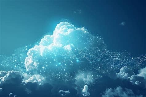 Minimalist Cloud Computing Network Theme Premium Ai Generated Image
