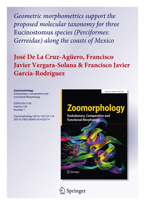 Pdf Geometric Morphometrics Support The Proposed Molecular Taxonomy