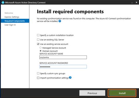将你的 Aws 托管 Microsoft Ad 连接到 Microsoft Entra Connect Sync Aws